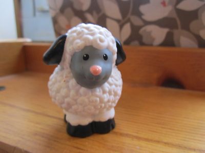 Fisher Price Little People Sheep Farm Nativity Barn Black Ear pink nose ...
