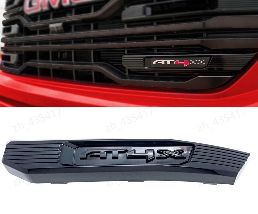 Gloss Black Front Bumper Grille AT4X Emblem Fit GMC 2022 - 23 Sierra ...