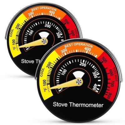 2 Pcs Wood Stove Thermometer, Magnetic Oven Temperature Accessories ...