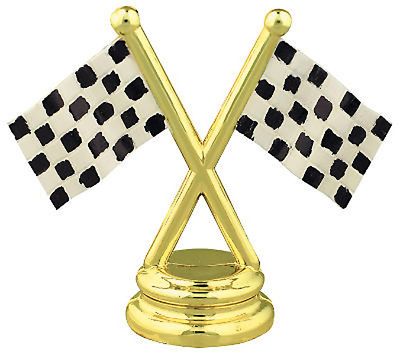 Crossed Flags Figure Race Car Racing Sport Trophy Award LOW AS $2.99 ea ...