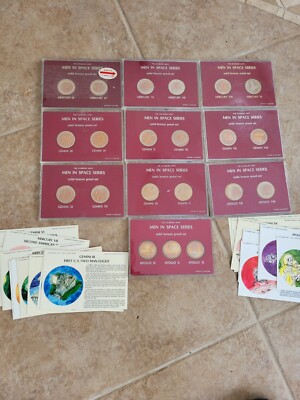 21 Bronze Coins Proof Set Mercury, Gemini and Apollo with Cards The ...