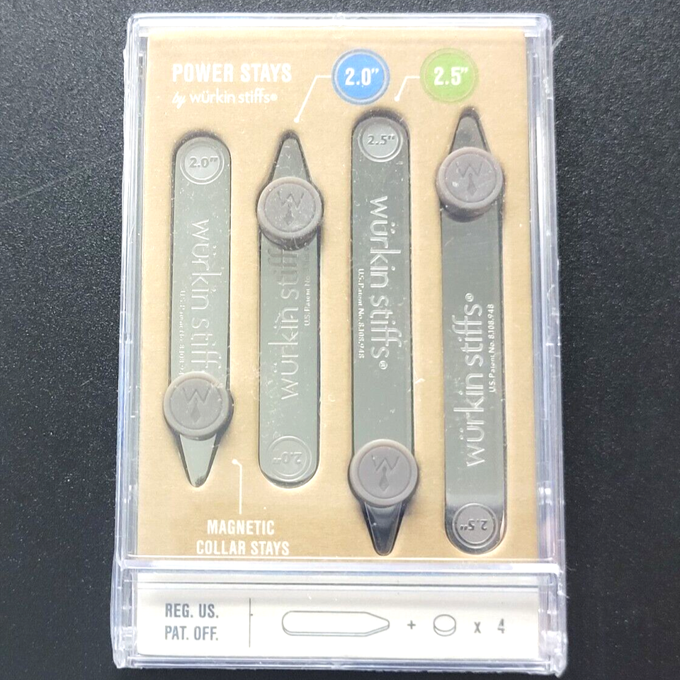 Wurkin Stiffs POWER STAYS - 2 Size magnetic collars in Color SILVER | eBay