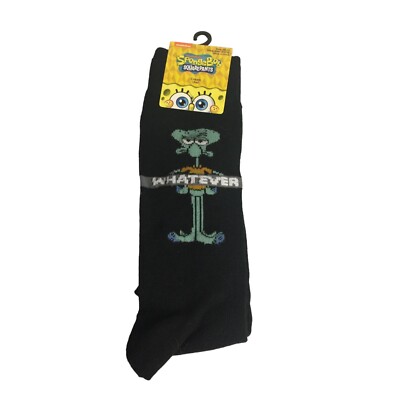 Spongebob Squarepants SQUIDWARD WHATEVER Men's Crew Socks Size 10-13 | eBay