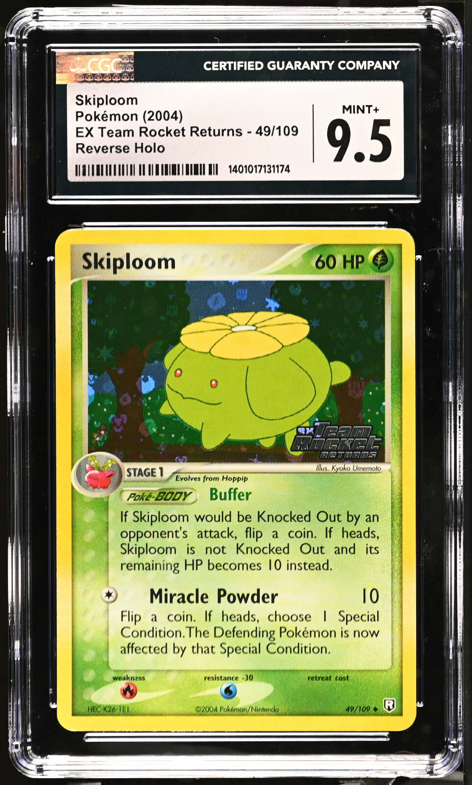 CGC 9.5 Skiploom 49/109 EX Team Rocket Returns Reverse Holo Stamped ...