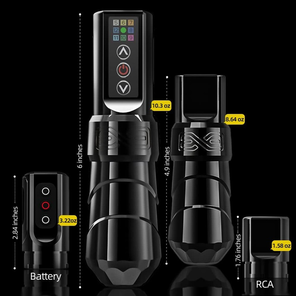 Wireless Tattoo Machine Rotary Pen Coreless Motor Powerful Battery Pack ...
