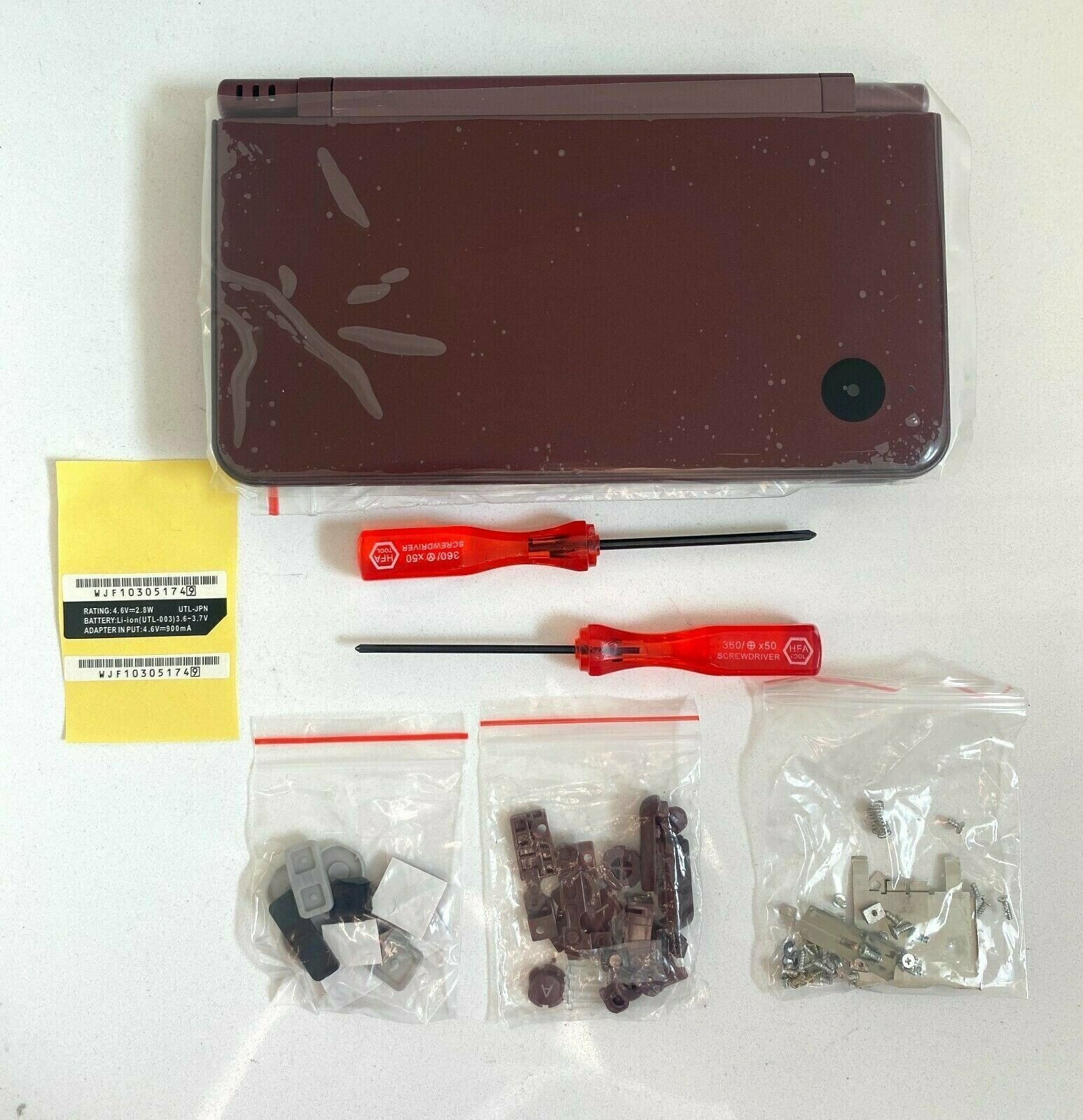 Replacement Housing for Nintendo DSi XL Glass Lens Shell Tools Maroon ...