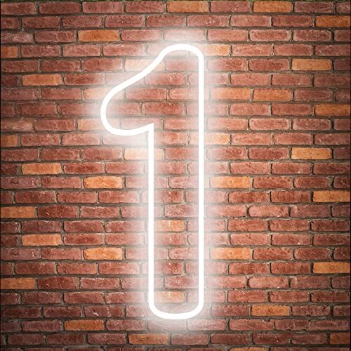 LED Neon Number 1 Sign Happy Birthday Neon Light One Sign for Baby ...