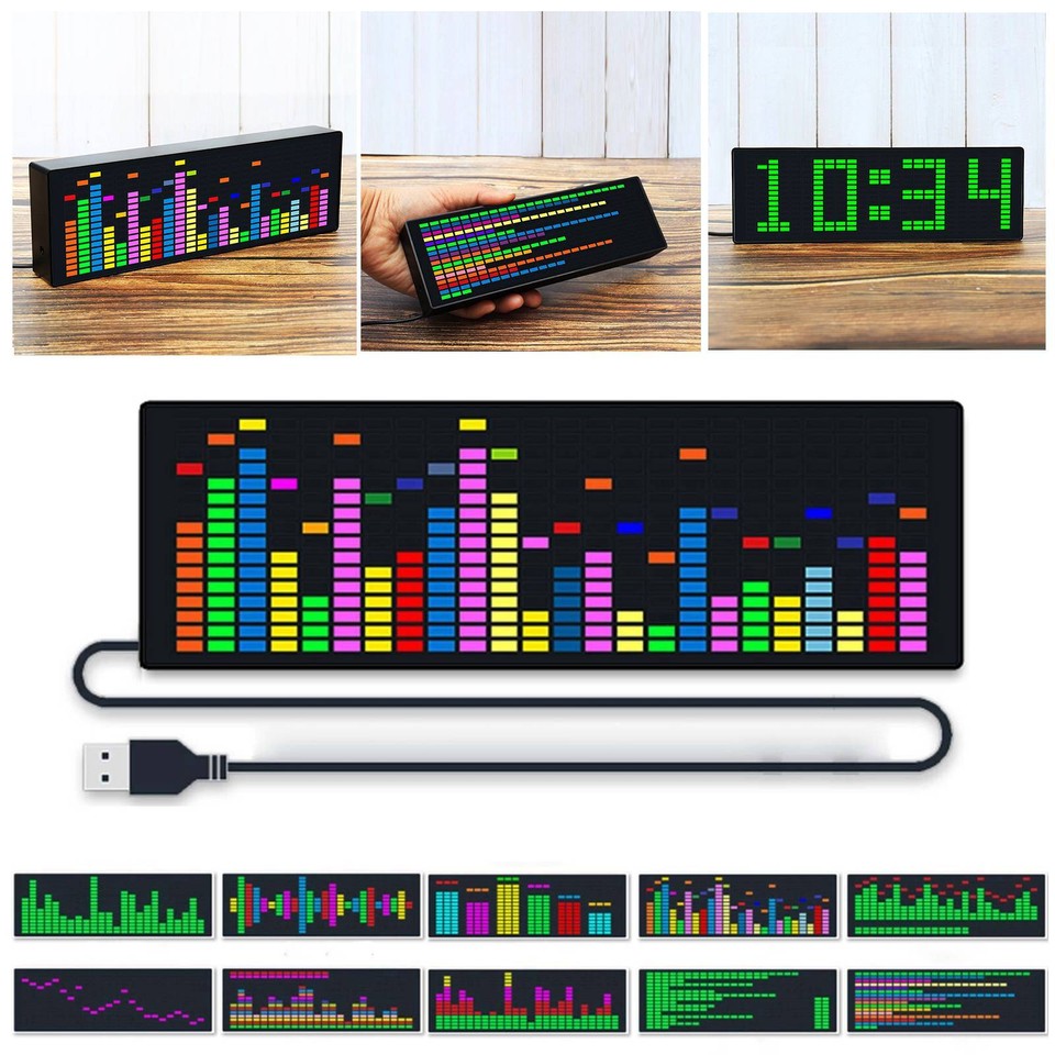 Stereo VU Meter Indicator Music Spectrum Analyzer Level LED Display ...