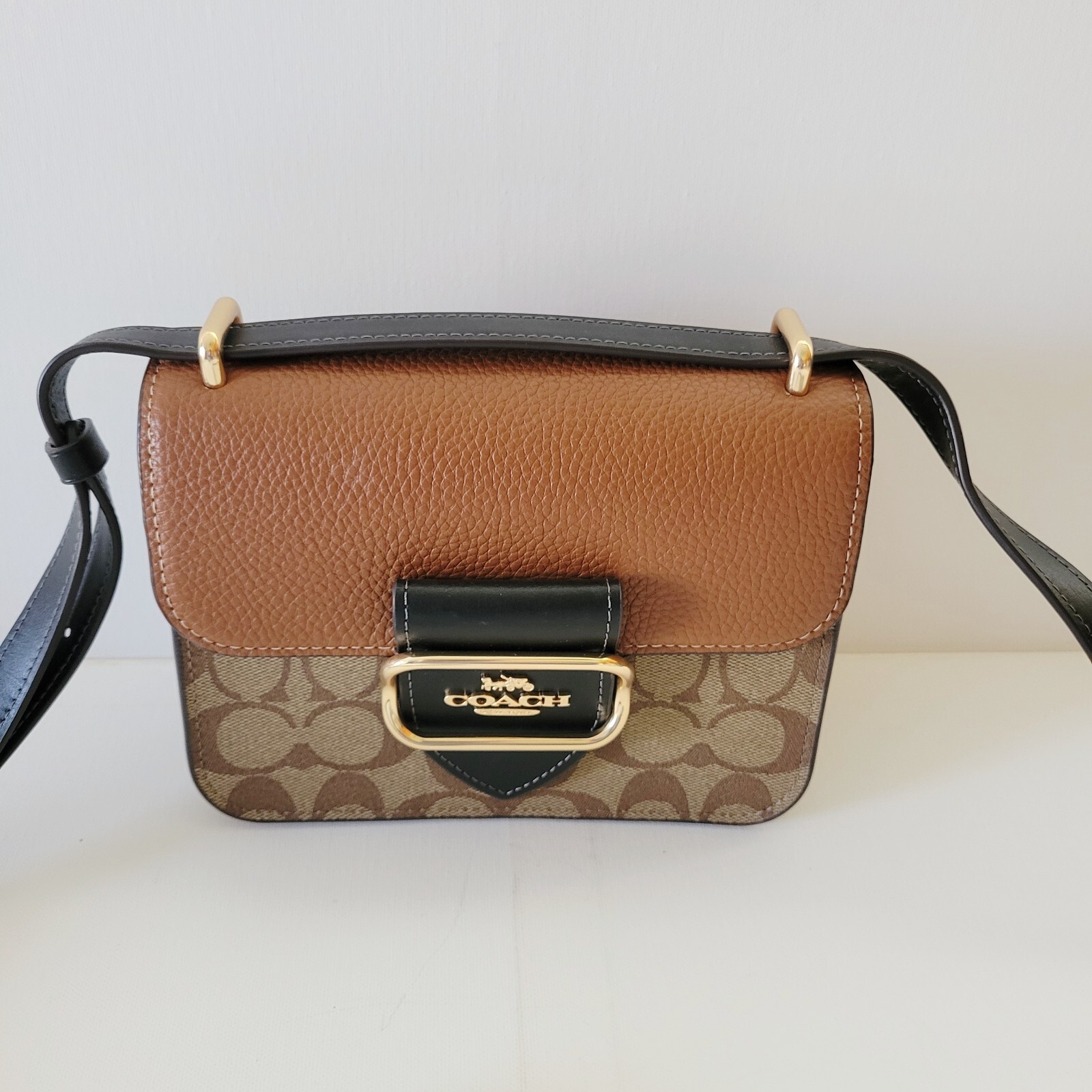 Coach CL462 Signature Colorblock Morgan Square Small Crossbody Handbag ...