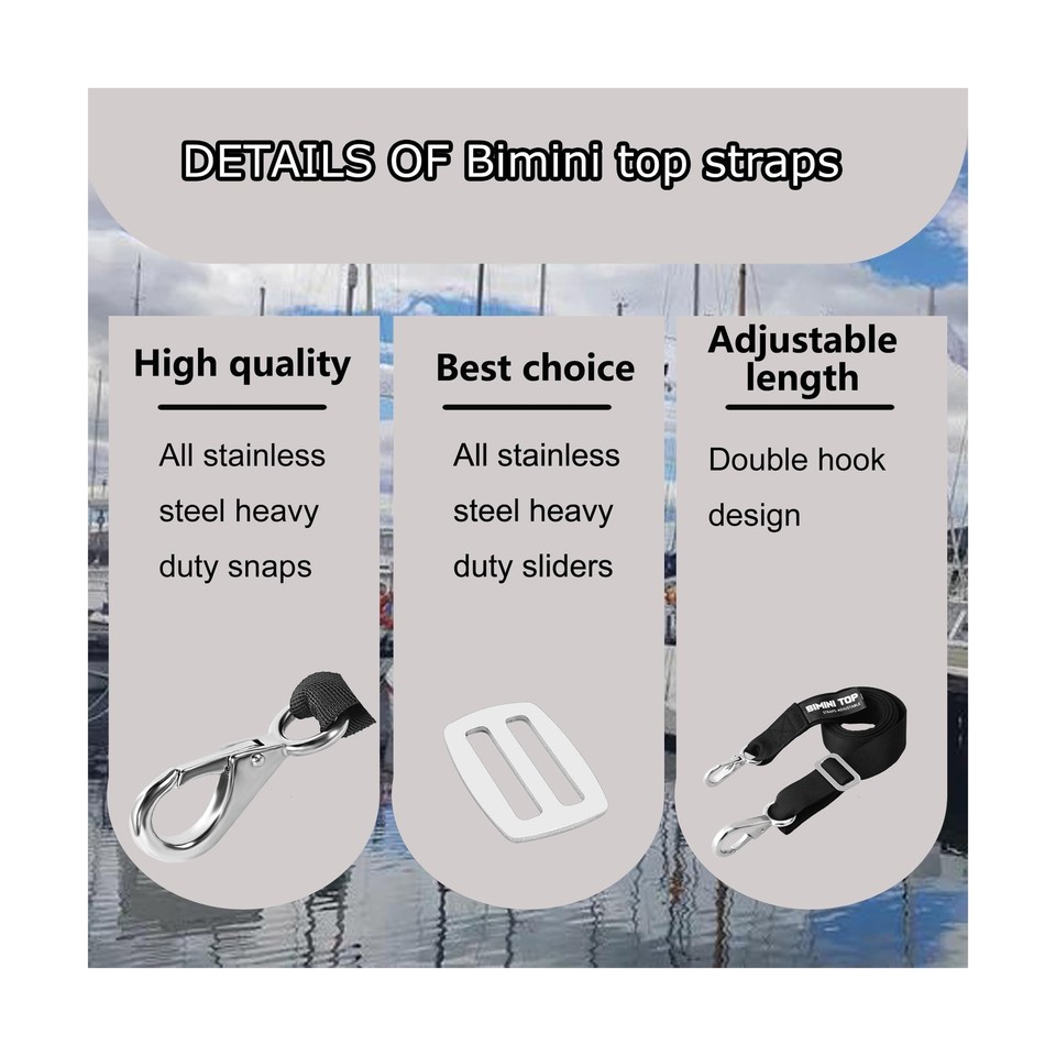 Adjustable Bimini Top Straps,Marine Awning Webbing Straps with ...