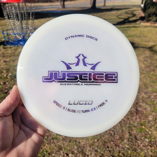 Disc Golf New Dynamic Discs Lucid JUSTICE 176gm Mid range (All white ...