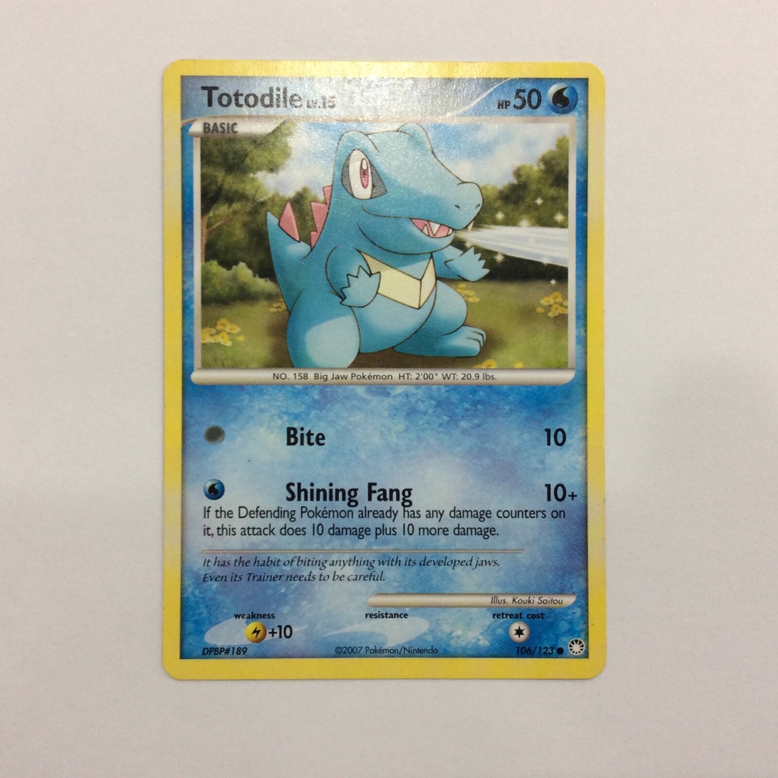 2007 Pokemon Card Totodile LV. 15 HP 50 106/123 | eBay