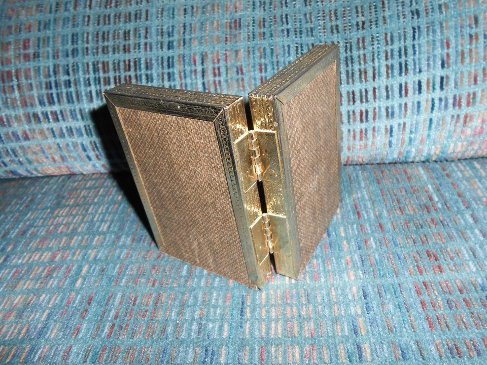 Wallet Size 2x3 Double Gold Metal Photo Picture Frame Non Glare Glass ...