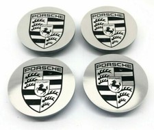 Genuine Wheel Centre Caps Porsche Macan Gloss Black Coloured Crest ...