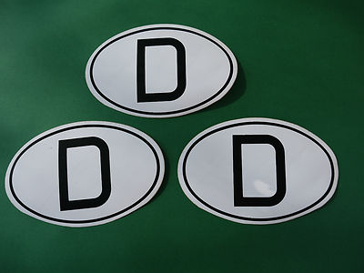 3 Deutschland Aufkleber D Sticker Auto PKW KFZ Länderkennzeichen BRD ...