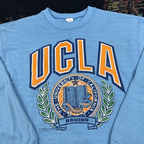 Vintage 80s UCLA Crewneck Sweatshirt Mens Size Large Light Blue Made In ...