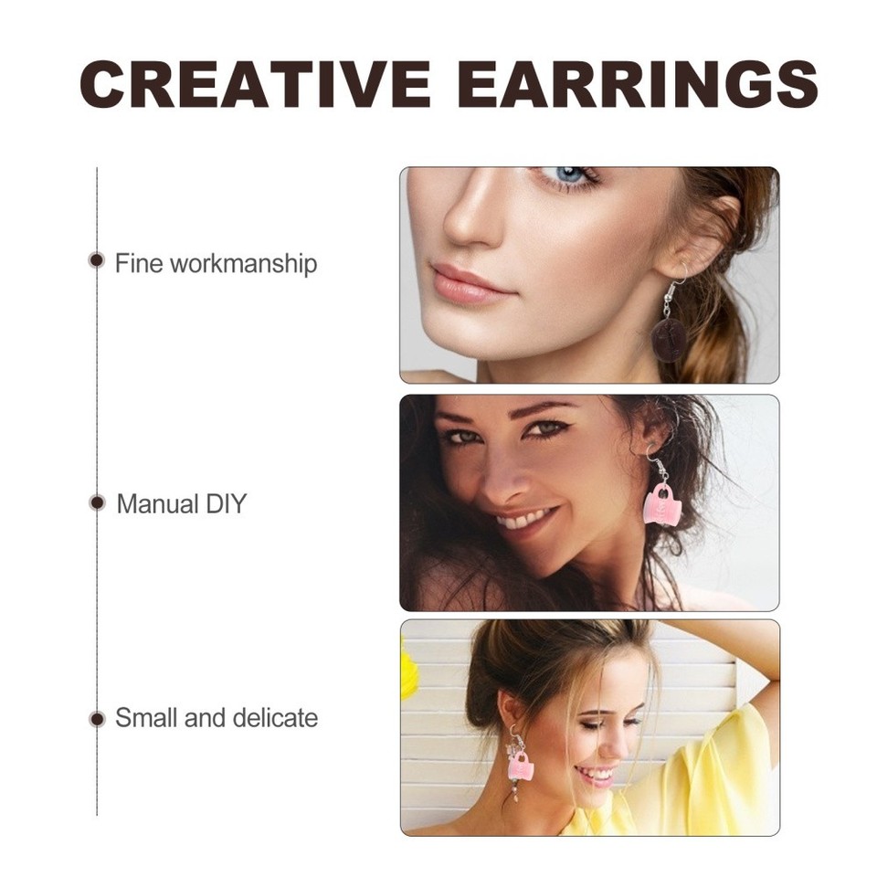 3 Pairs Coffee Bean Earrings Miss Bride Interesting Jewelries Women ...