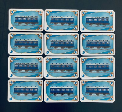 Ticket To Ride | All 12 Blue Train Car Cards | Extra/Replacement Game ...