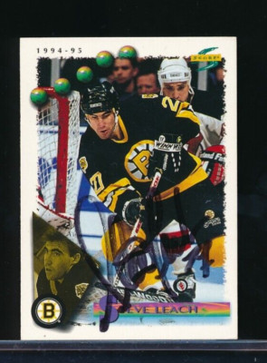 1994-95 Score Hockey #79 Stephen Steve Leach signed auto autograph ...
