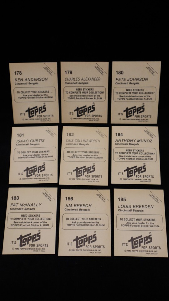 1982 Cincinnati Bengals Topps Yellow Sticker Team Set | eBay