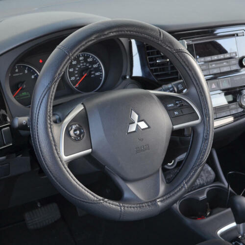 Ergonomic No Slip Leather Grip Steering Wheel Cover Skin Standard Fit ...
