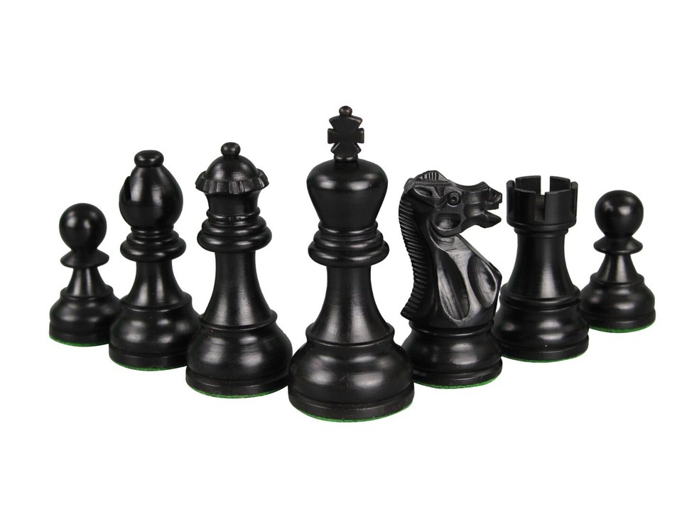 Ebony Chess Set 20 Inch With Helena Flat Chess Board and Weighted ...