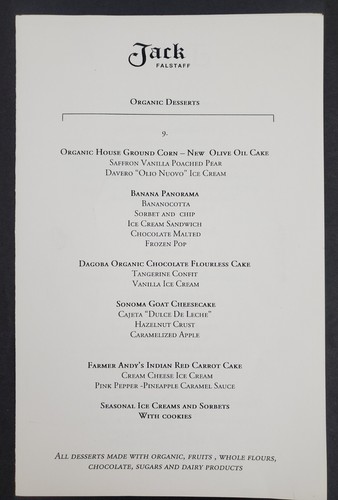 San Francisco CA Jack Falstaff Restaurant January Paper Menu CLOSED | eBay