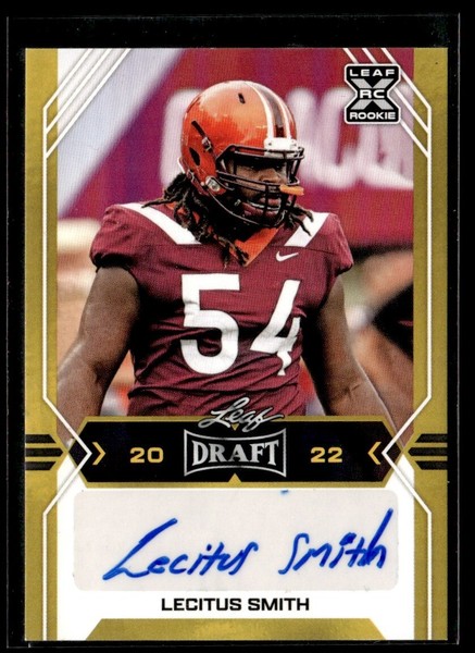 2022 Leaf Draft - Autographs Gold #BA-LS1 Lecitus Smith (AU, RC) for ...