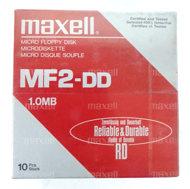 Maxell MF2-DD Micro Floppy Disk 1.0MB Double Density Double Sided for ...