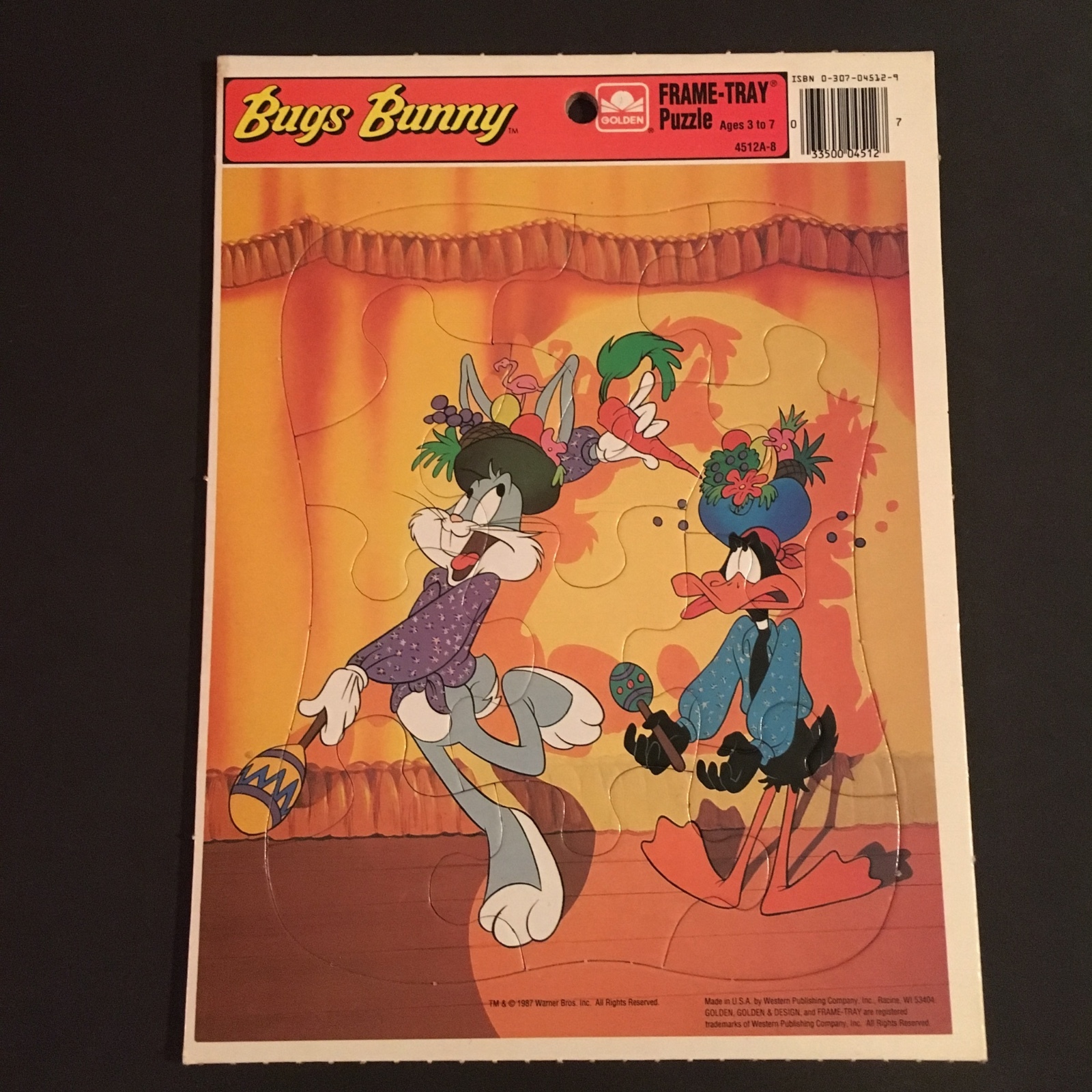 1987 vintage BUGS BUNNY DAFFY DUCK frame tray puzzle-CARMEN MIRANDA ...