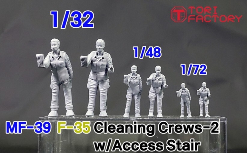 Tori Factory 1/72 Jet Fighter Cleaning Crews 2 w/Access Stair Model Kit ...