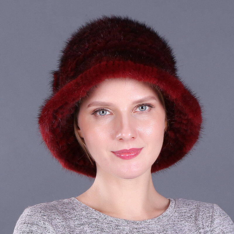 Winter Mink HIDE Hat Fur Formal Hat Classic Womens Warm Hat Gift ...