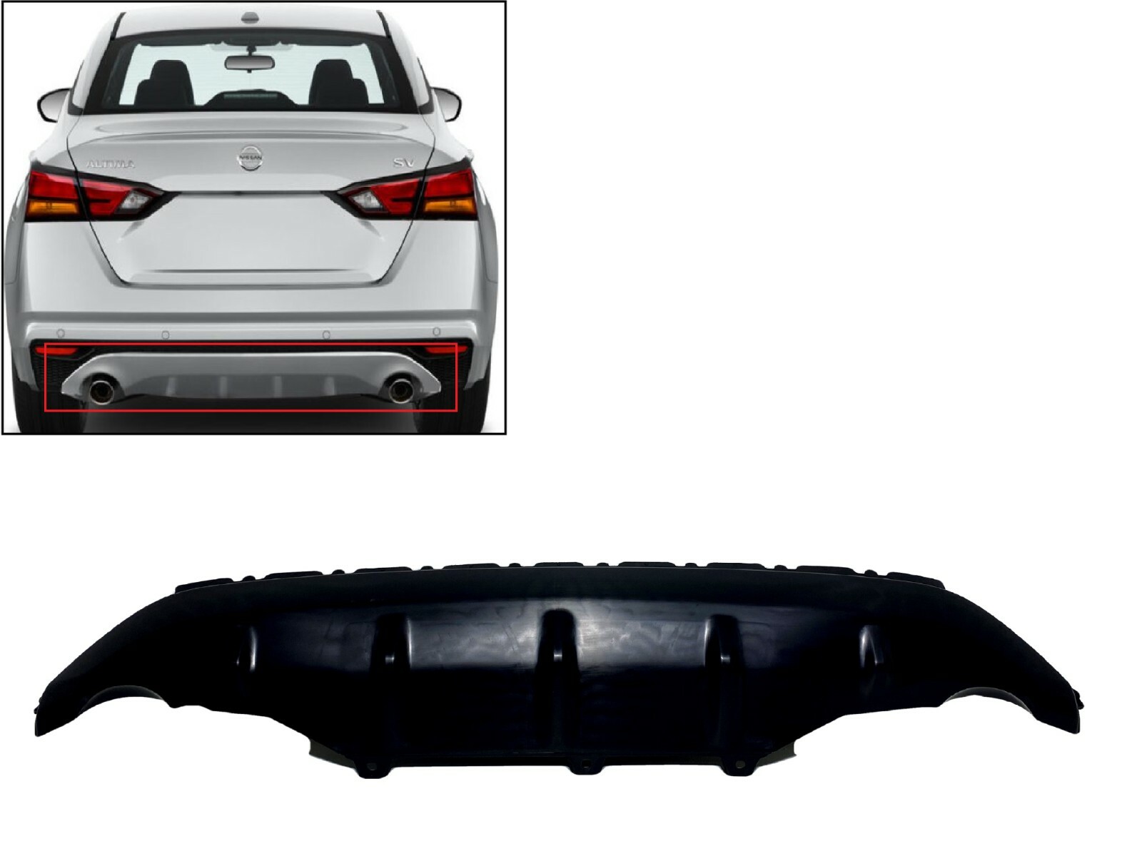 Fits 2019-2021 Nissan Altima S Rear Lower Valance Bumper Cover Assembly ...