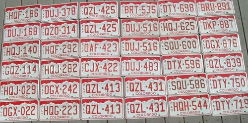 RED COLORADO License Plate good+ condition - your choice | eBay