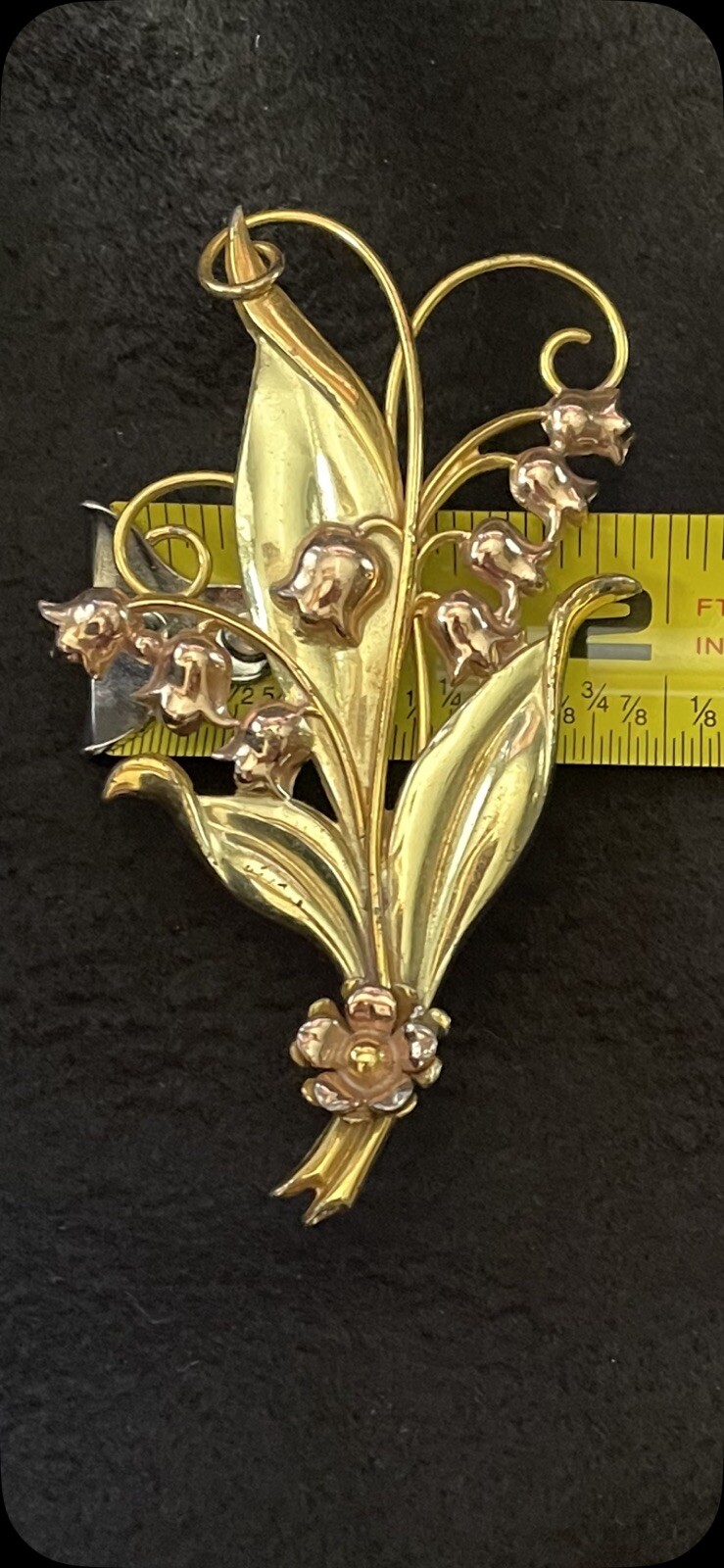 1940s Sterling Pin, 1/20 12k gold filled, floral - Gem