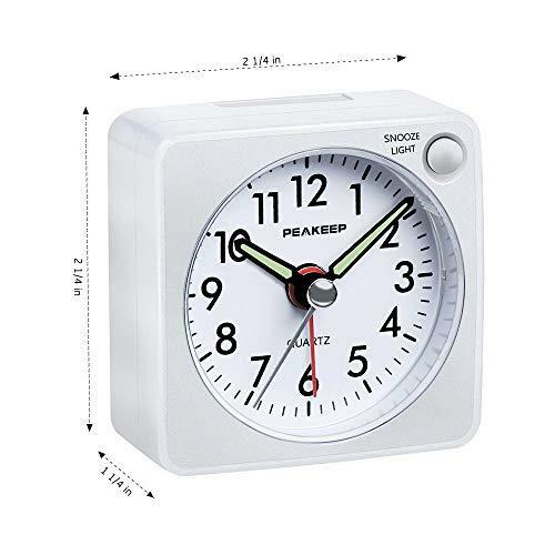 Ultra Small Peakeep Battery Travel Alarm Clock With Snooze and Light ...