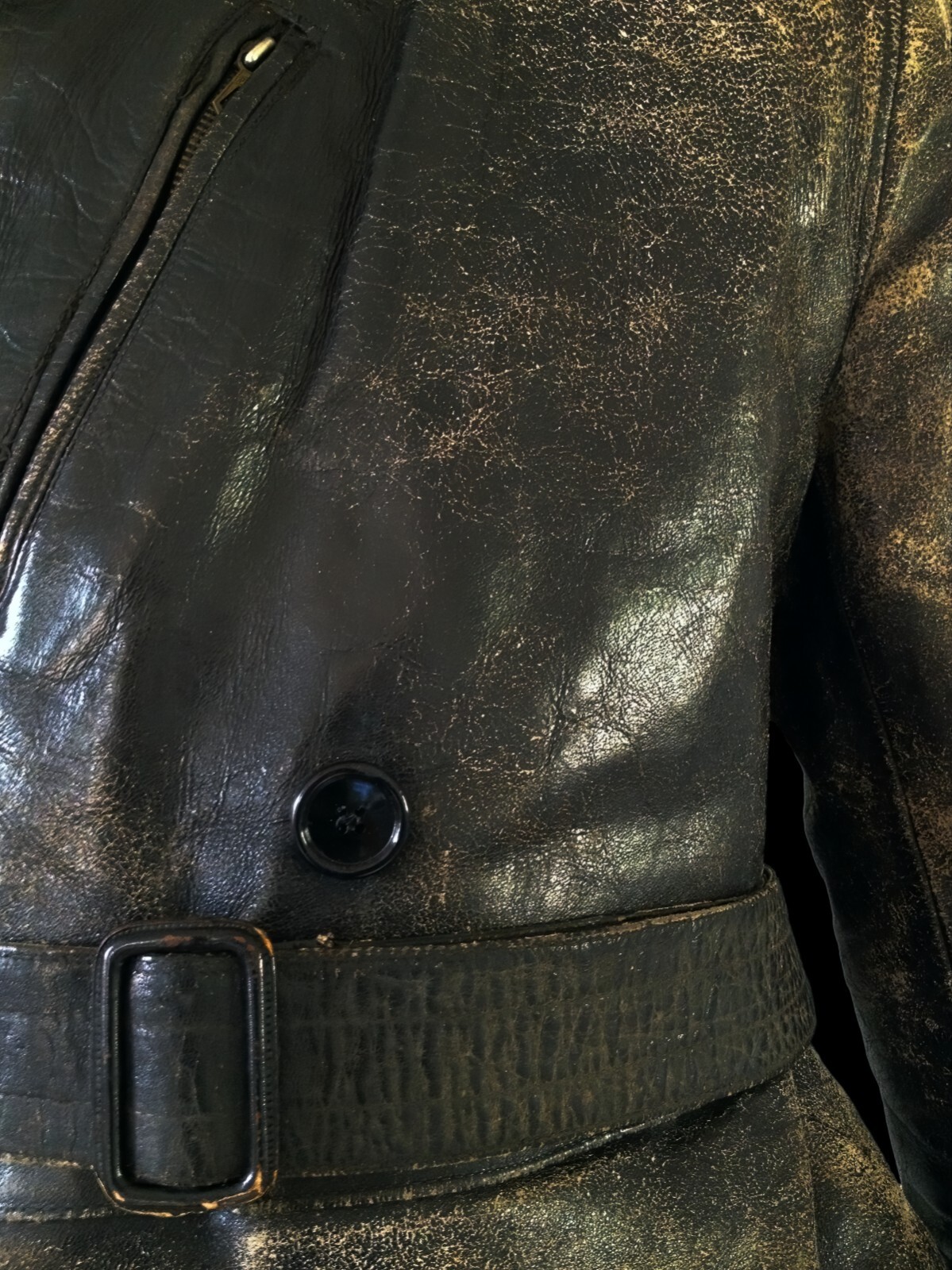 40s WW2 GERMAN LUFTWAFFE Leather Officers Trench Tanker Dispatch WW1 ...