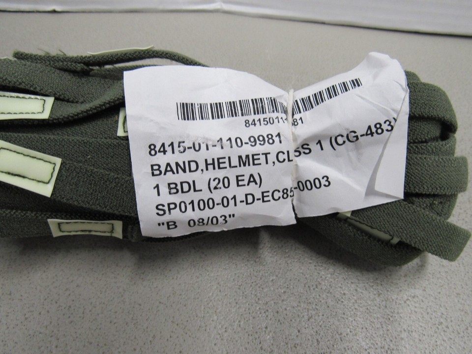 US Military Elastic Helmet Band w/ Cat Eyes for PASGT ACH MICH M1 ...