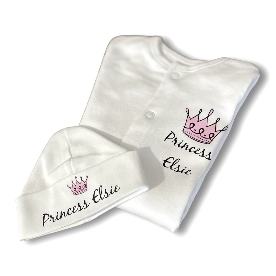 PERSONALISED girls baby clothing PRINCESS CROWN vest babygrow bib baby ...