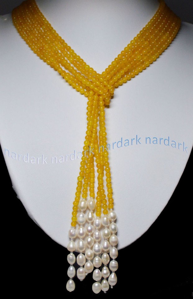 3 Strands Natural 4mm Gemstone Round Beads 7-8mm White Pearl Scarf ...