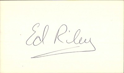 Ed Riley Signed 3x5 Index Card Cut 1972-78 Rochester Red Wings ...
