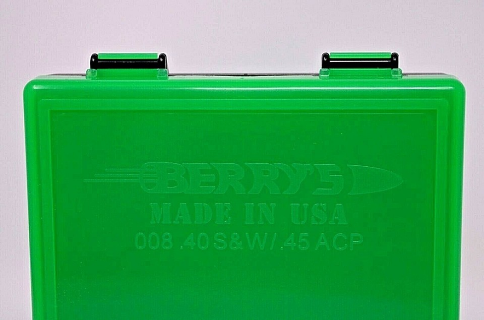 BERRY'S PLASTIC AMMO BOXES (10) ZOMBIE-BLACK 100 Round 40 S&W / 45 ACP ...