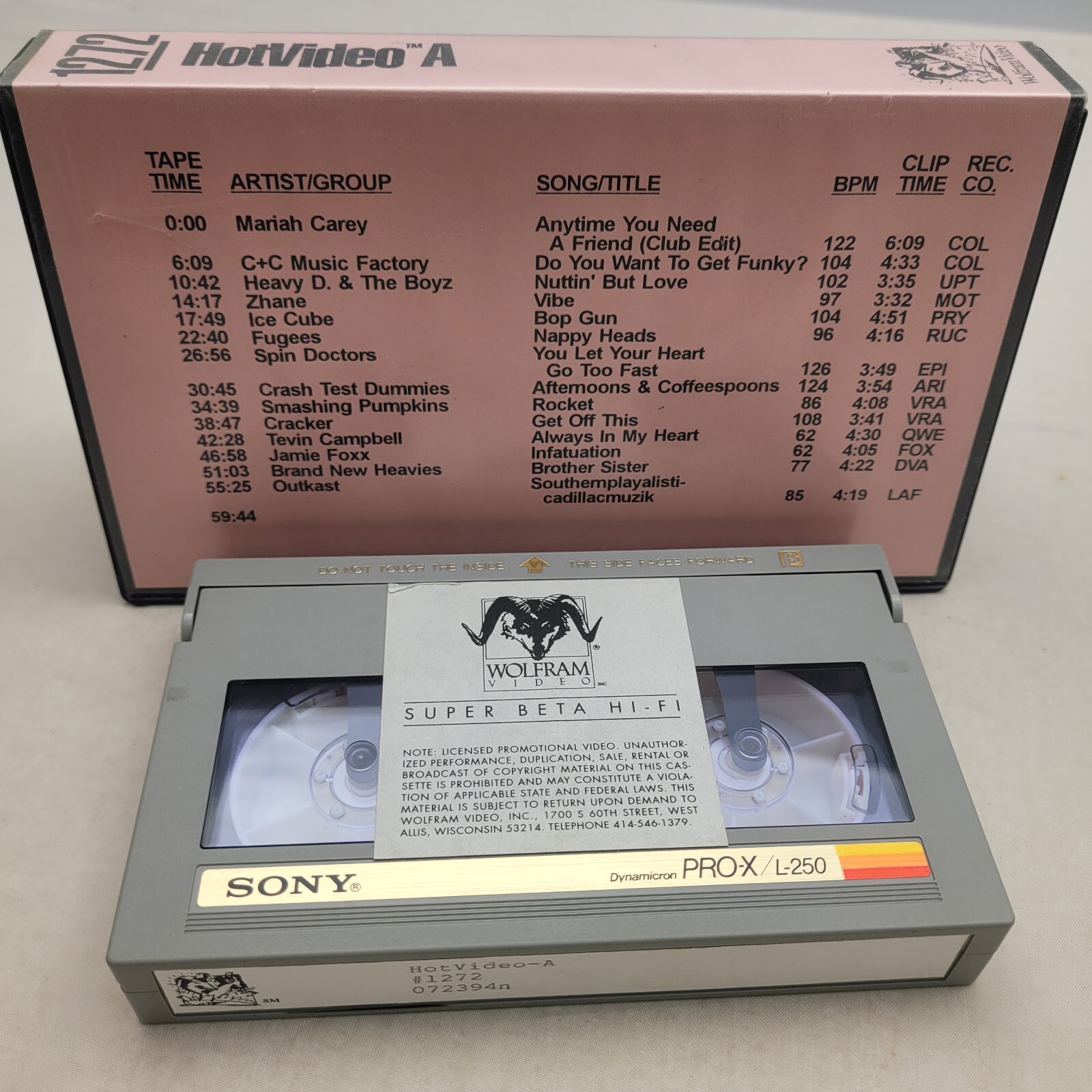 Betamax Cassette Hot Video A Music Tape Wolfram Hi-Fi Super Beta 1272 Hot | eBay