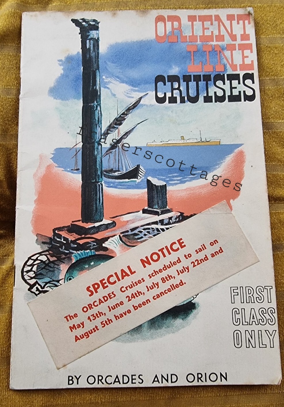 1930 SS Orcades & Orion First Class Only Orient Line Cruises brochure ...