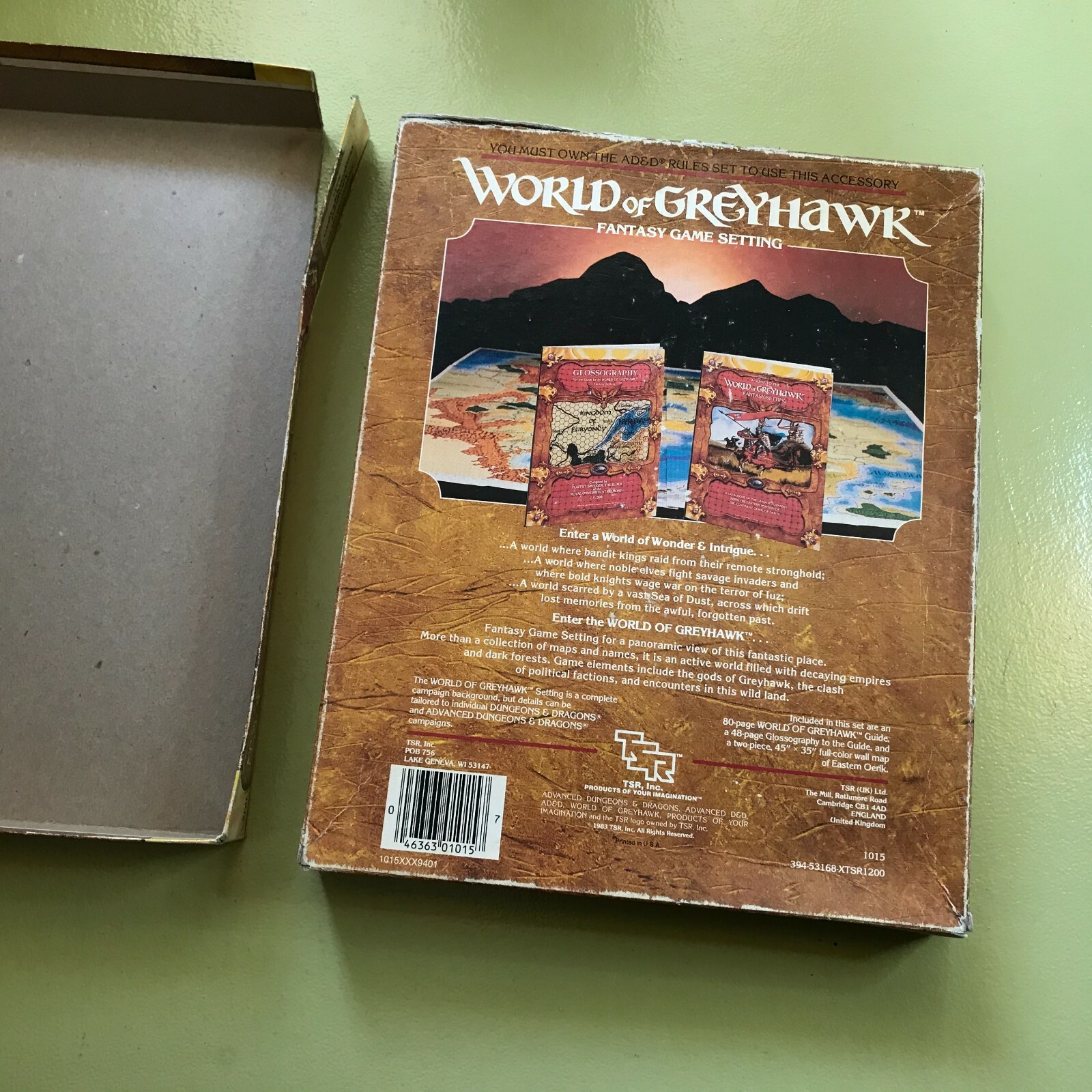 TSR Dungeons & Dragons World of Greyhawk Box Set AD&D Gary Gygax maps ...