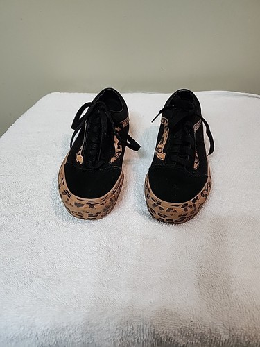 Old Skool Platform Vans Leopard Print Suede Womens 5 #721356 | eBay