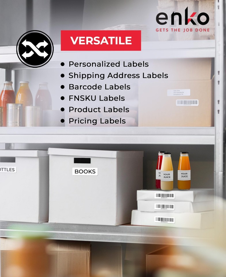 enKo 24000 Labels, 1/2 x 1-3/4 inches - White - Address, Mailing, Shipping an... | eBay