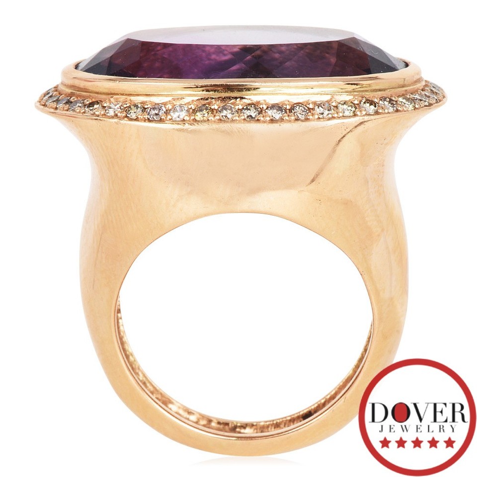 Estate Diamond 16.26ct Amethyst 14K Gold Large Oval Cut Ring 16.3 Grams NR | eBay