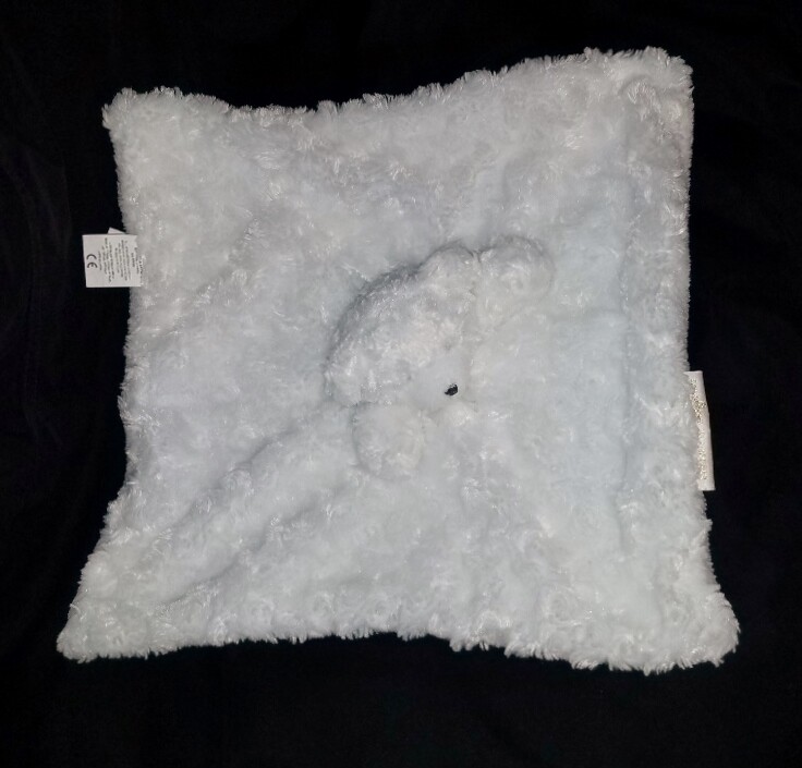 Blankets & Beyond Solid White Swirls Bear Security Blanket Lovey Minky ...