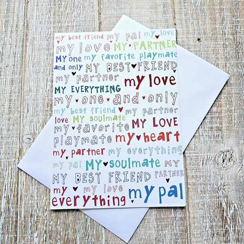 Happy Anniversary Card 5x7 Colorful My Best Friend Recycled Paper ...